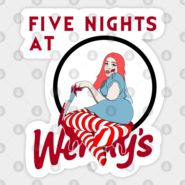 Five Nights At Wendys Horror Killer Wendys Mascot Girl Halloween Illustration Five